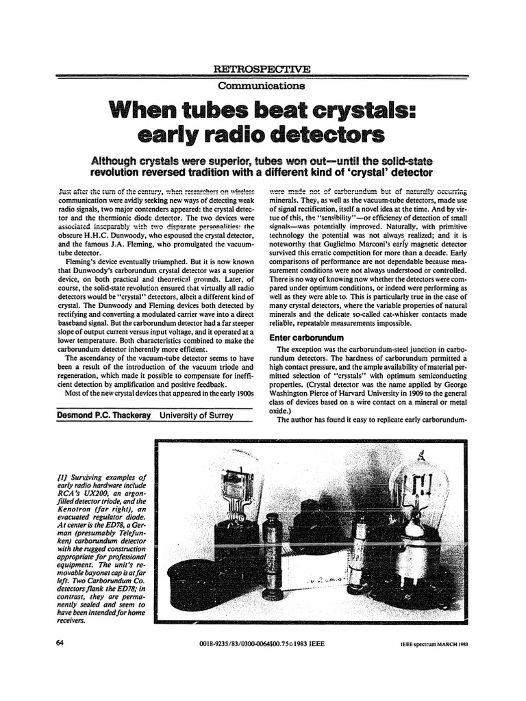 History of Semi-Conductor Devices | PDF | Vacuum Tube | Diode