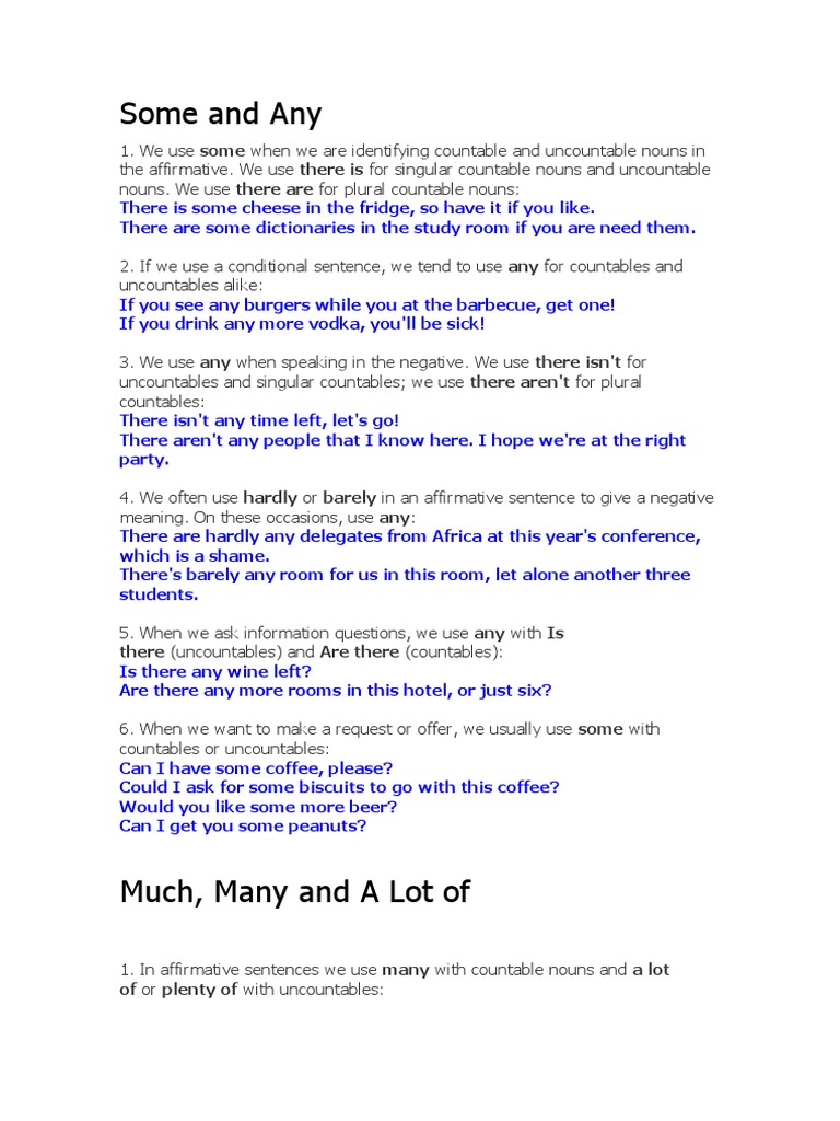 A Guide to Using Some, Any, Much, Many, A Lot of, Few, and Little in ...