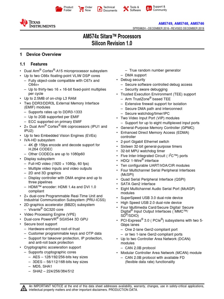 Sitara 5748 | PDF | Arm Architecture | Digital Signal Processor