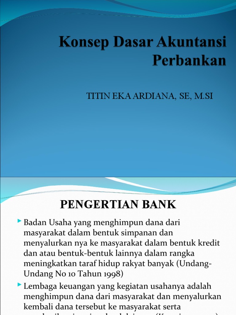 1 Konsep Dasar Akuntansi Perbankan | PDF