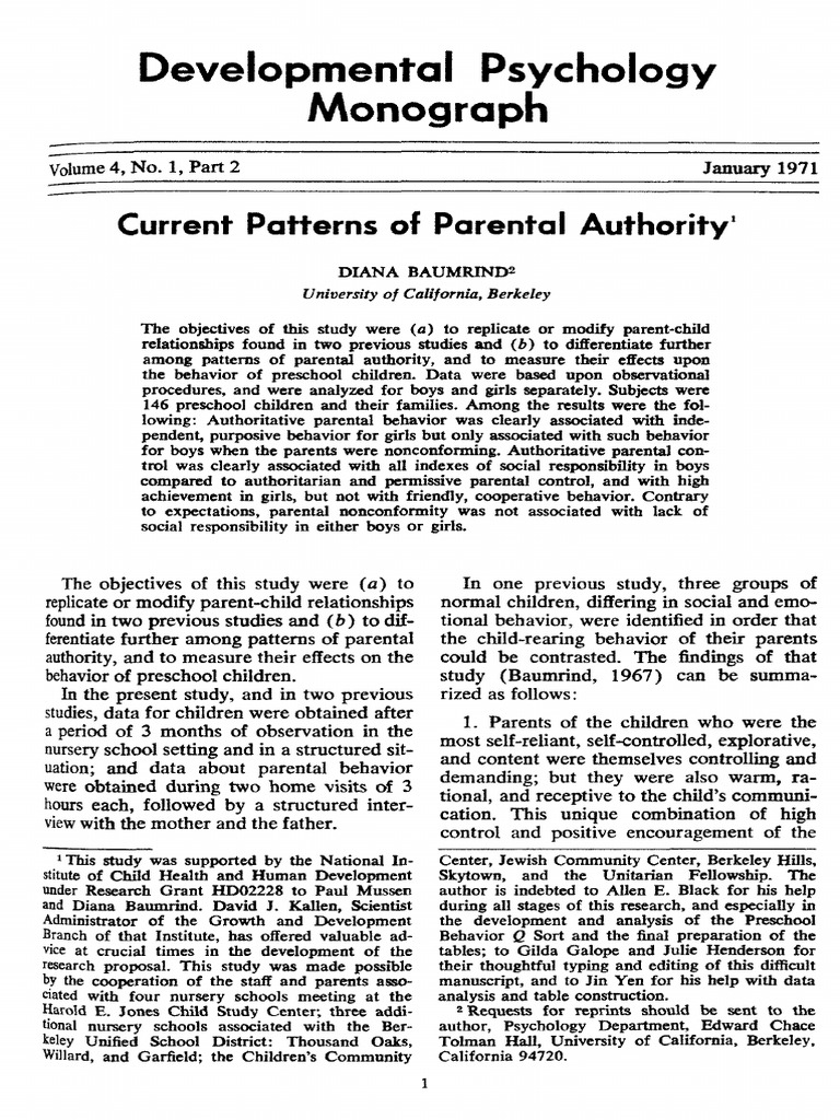 02-Baumrind, D. (1971) - Current Patterns of Parental Authority ...