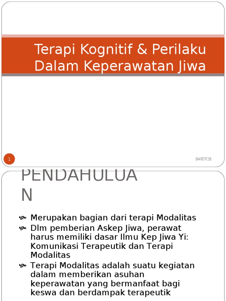 Terapi Kognitif dan Perilaku dalam Keperawatan Jiwa | PDF