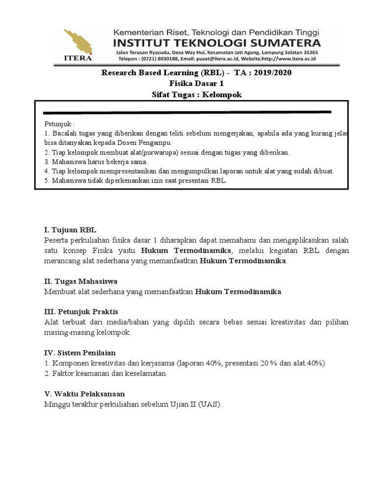 Modul RBL Kelompok 7, TPB 3, ITERA | PDF