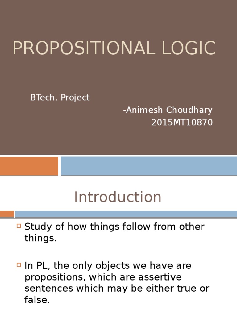 An In-Depth Exploration of Propositional Logic | PDF | Interpretation ...
