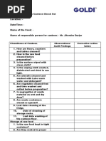Weekly Kitchen Inspection Checklist | PDF | Kitchen | Home