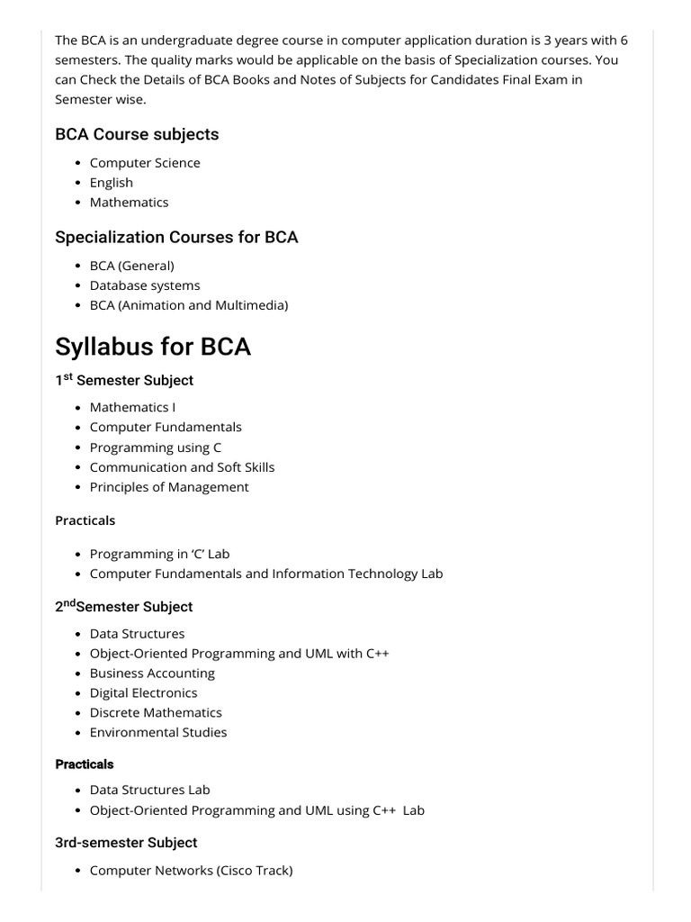 BCA Books & Notes For All Semesters in PDF - 1st, 2nd, 3rd Year PDF ... BCA Books & Notes For All Semesters in PDF - 1st, 2nd, 3rd Year PDF ...