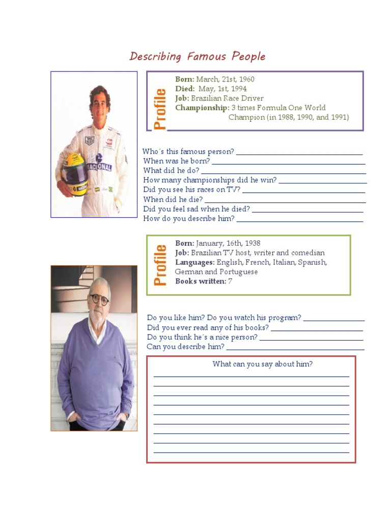 Describing Famous People | PDF