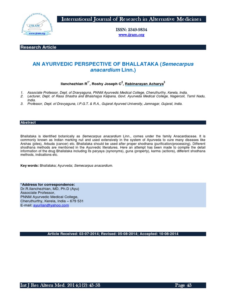 International Journal of Research in Alternative Medicines: An ...