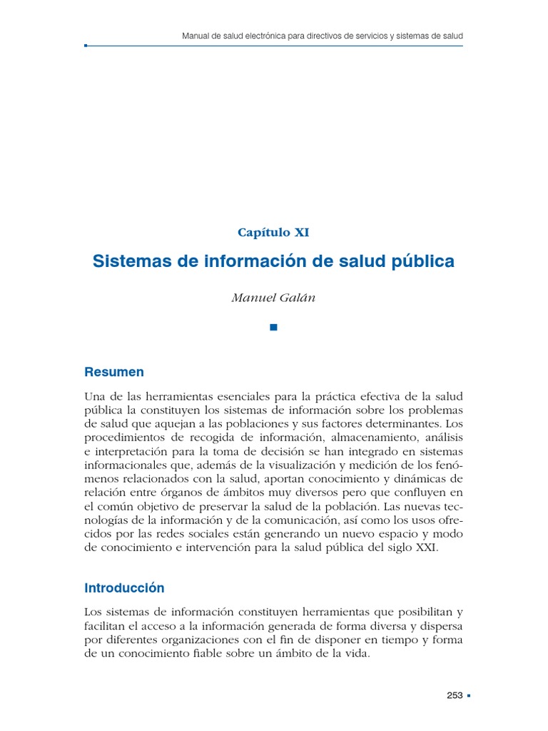 Sistemas de Informacion de Salud Publica | PDF | Información | Sistema de informacion