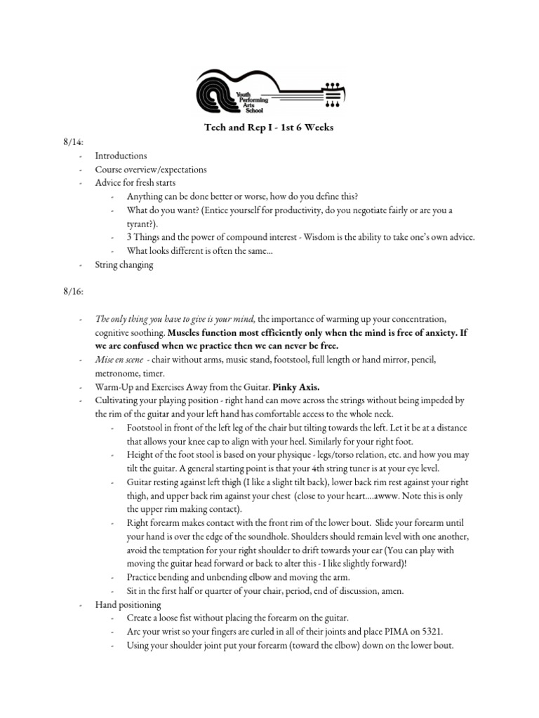 Guitar Unit 1 | PDF | Anatomical Terms Of Motion | Guitars