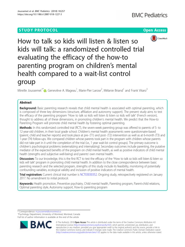 How To Talk So Kids Will Listen Listen So Kids Wil PDF | PDF ...
