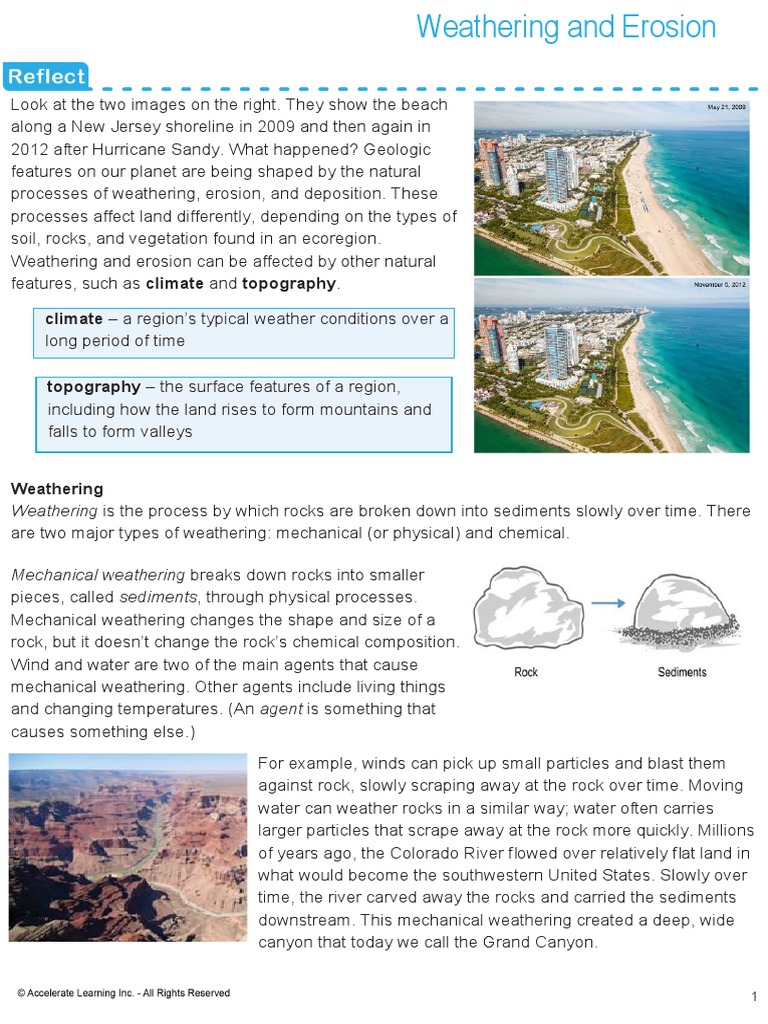 Weathering and Erosion Processes Explained | PDF | Erosion | Weathering