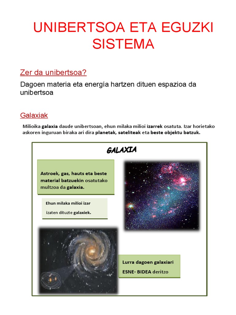 Unibertsoa Eta Eguzki Sistema 1 | PDF