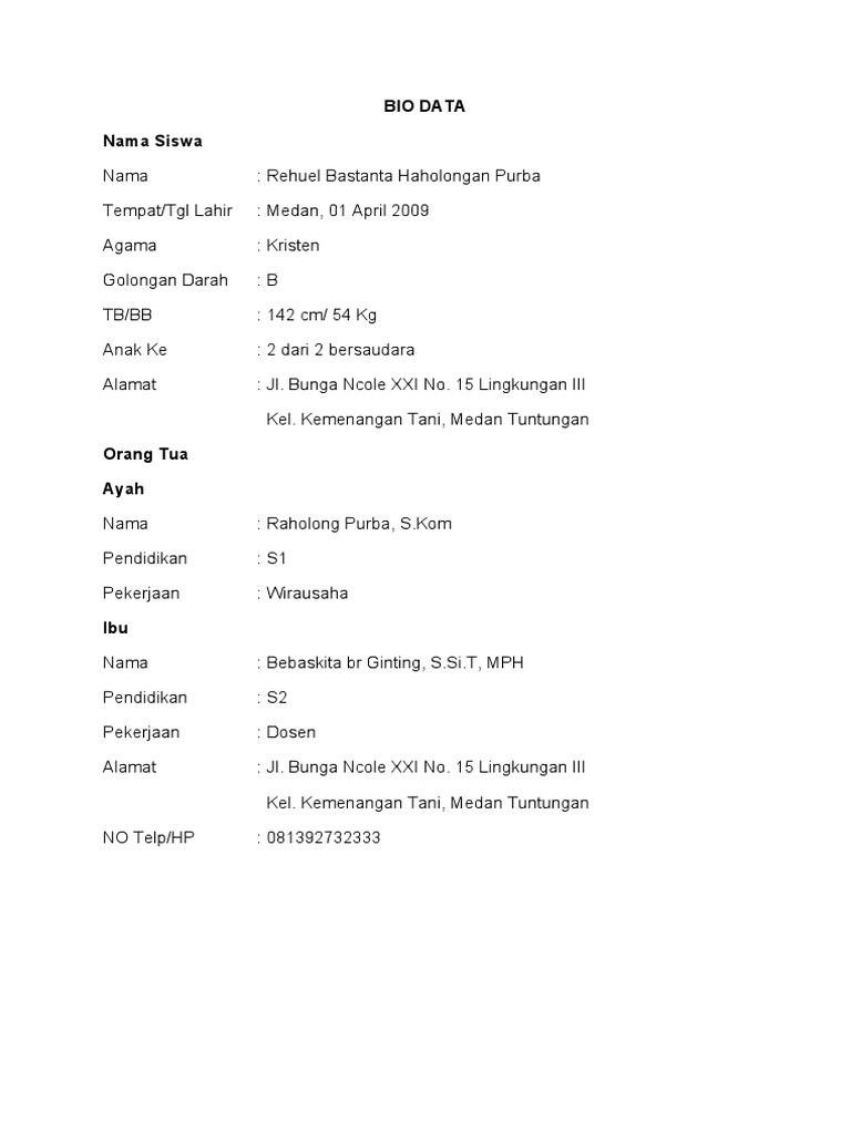 Bio Data | PDF