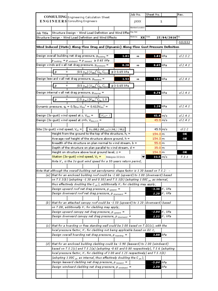 Engineering Calculation Sheet Consulting Engineers | Download Free PDF ...