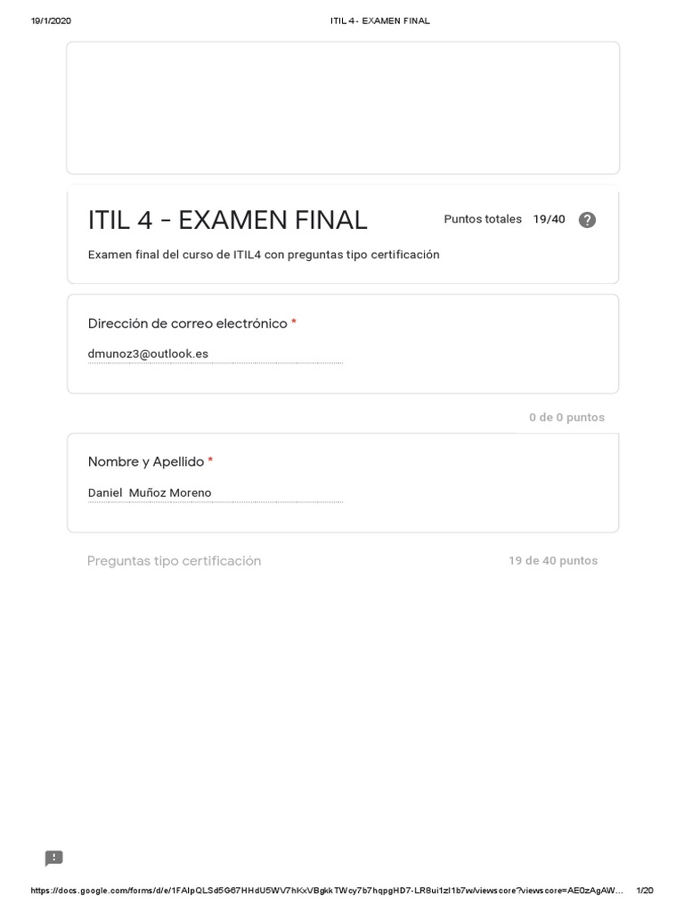Itil 4 - Examen Final | PDF | Itil | Cupón
