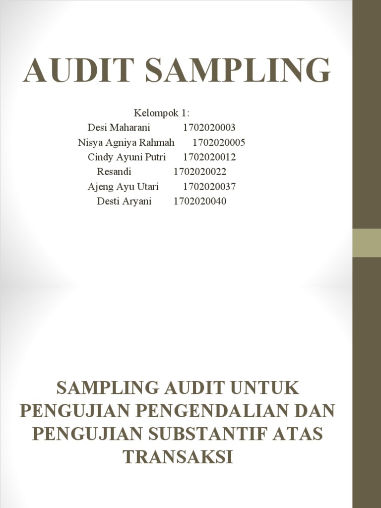 Audit Sampling | PDF