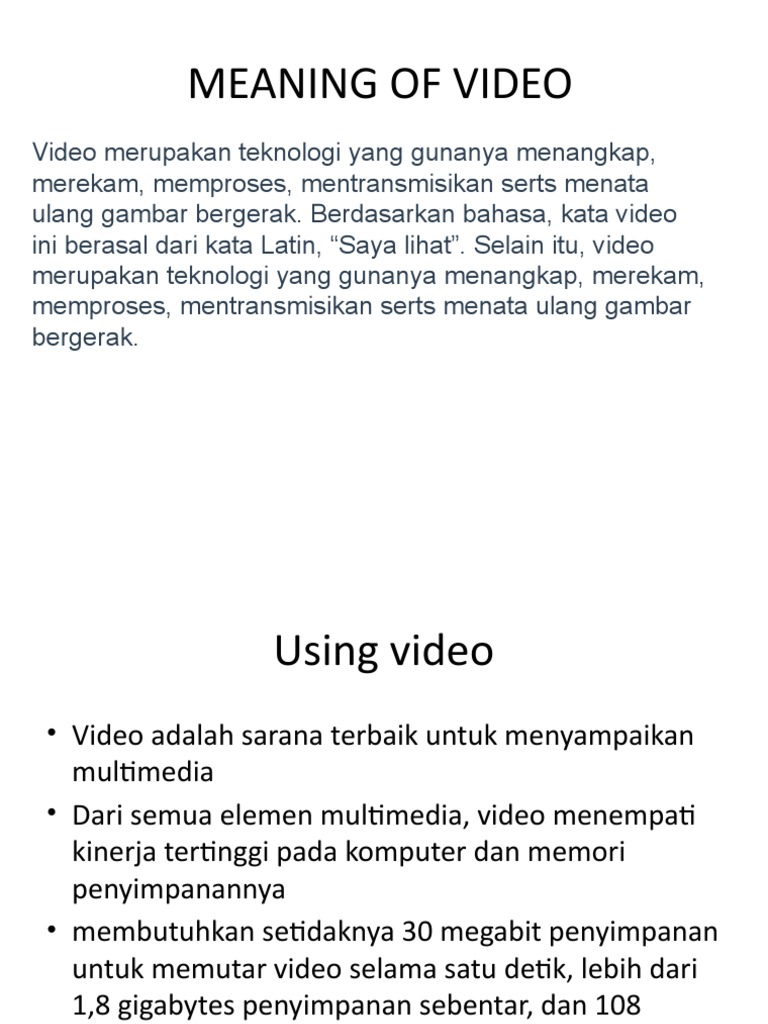 Meaning of Video | PDF