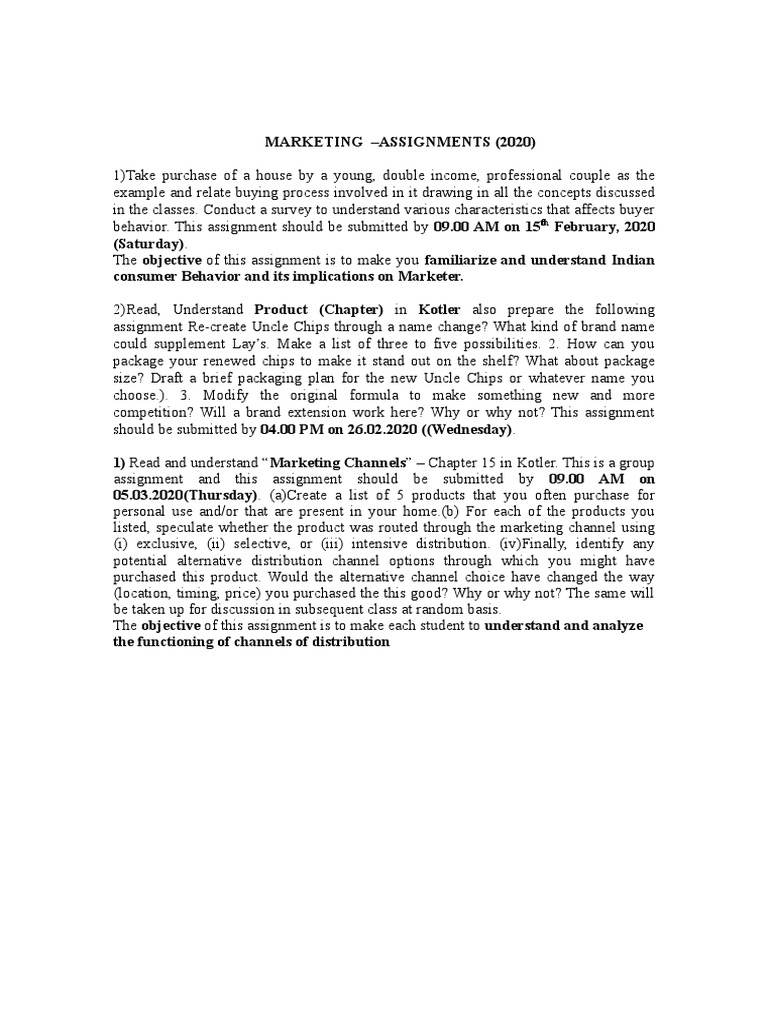 Assignments - Marketing | PDF