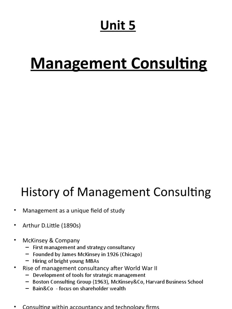 Unit 5 Management Consulting | PDF | Consultant | Economies