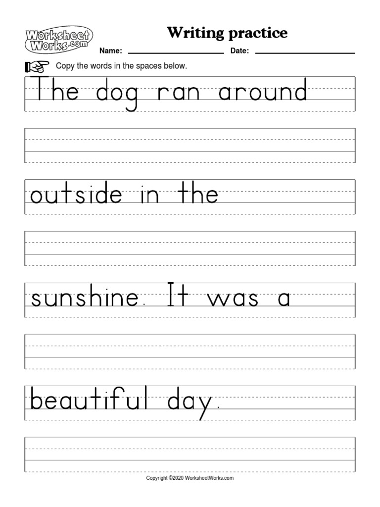 Writing Practice Sunny Day | PDF | Finance & Money Management