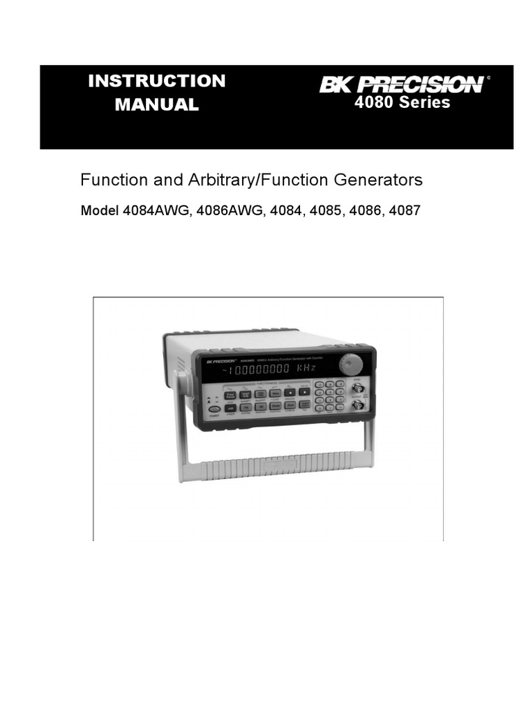 Instruction Manual: Function and Arbitrary/Function Generators | PDF ...