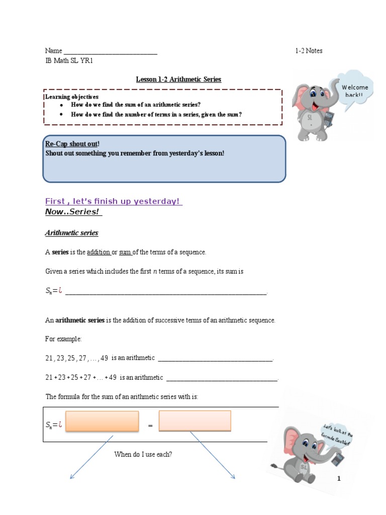 Arithmetic Series: Sum and Terms Explained | PDF