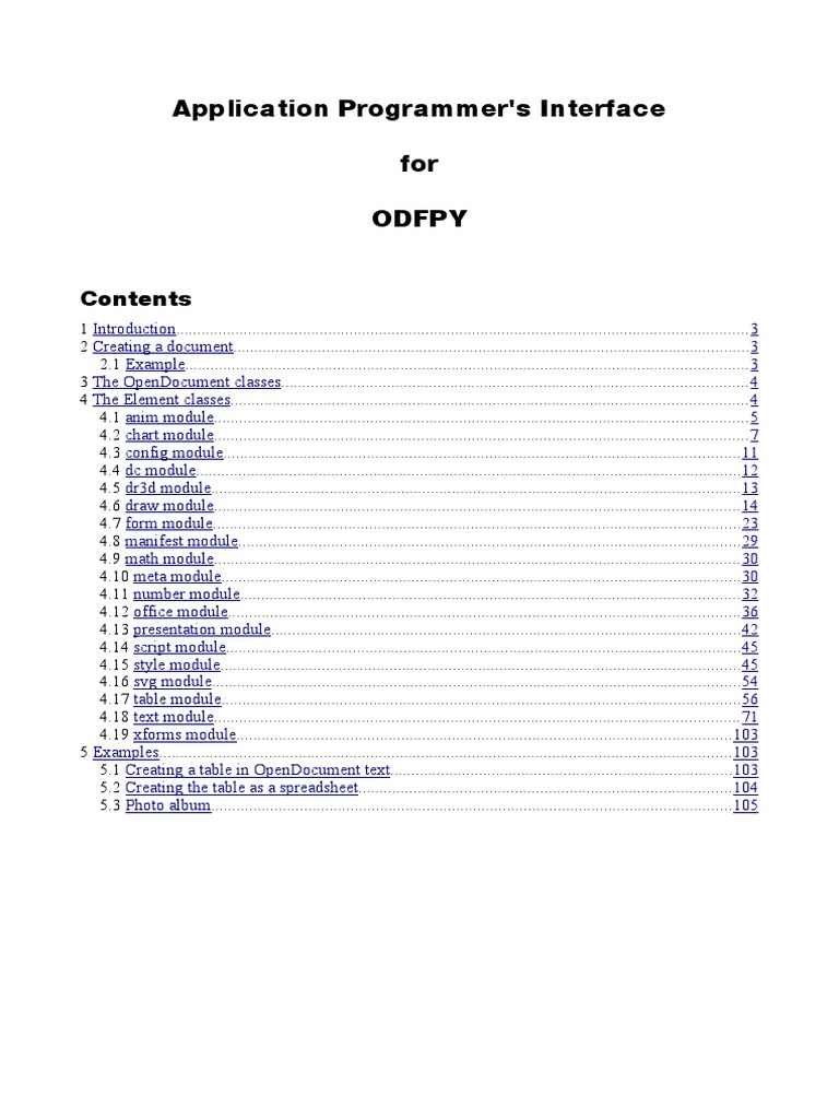 Api For Odfpy | PDF | Computing | Software