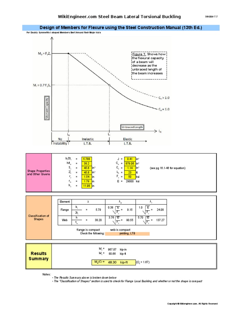 Design of Members For Flexure Using The Steel Construction Manual (13th ...