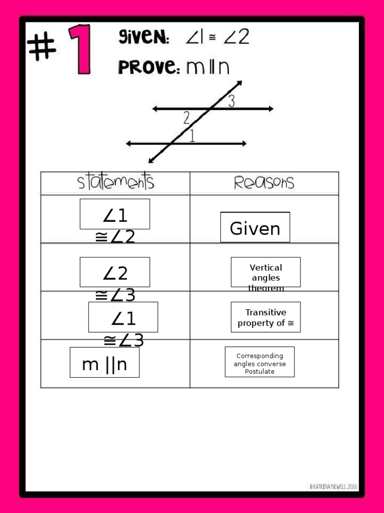 Parallel and Perpendicular Proofs | PDF