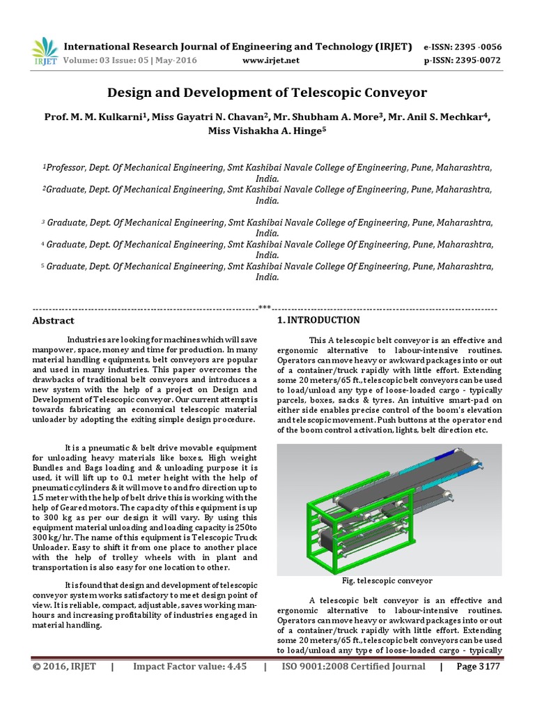 Design and Development of Telescopic Con PDF | PDF | Belt (Mechanical ...