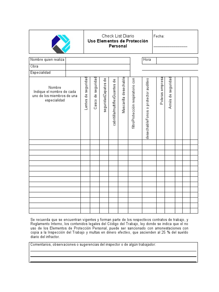 Check List Uso EPP | PDF | Gobierno | Instituciones sociales