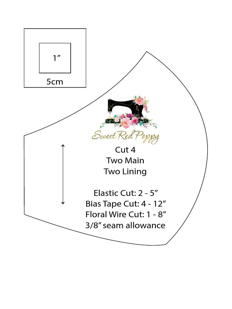 DIY Face Mask Sewing Pattern | PDF