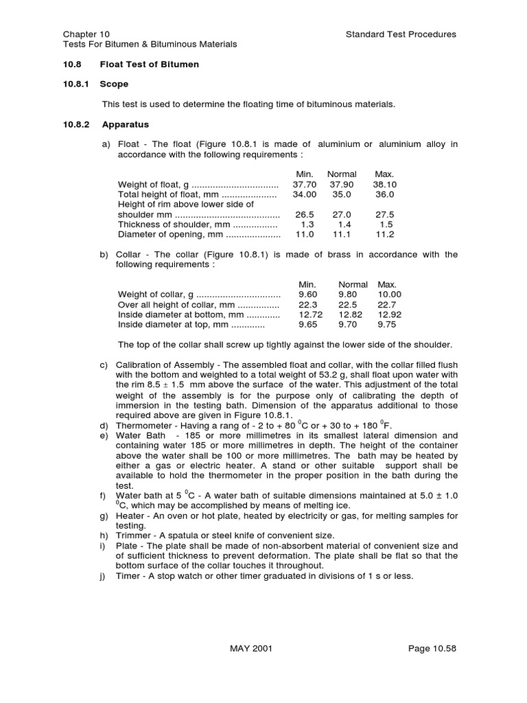 Float Test of Bitumen | PDF | Asphalt | Thermometer
