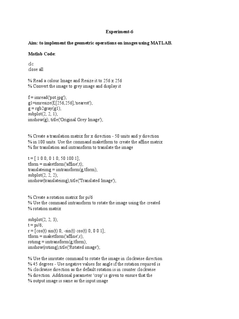 DIP Lab Experiment (6 To 10) | PDF | Imaging | Cybernetics