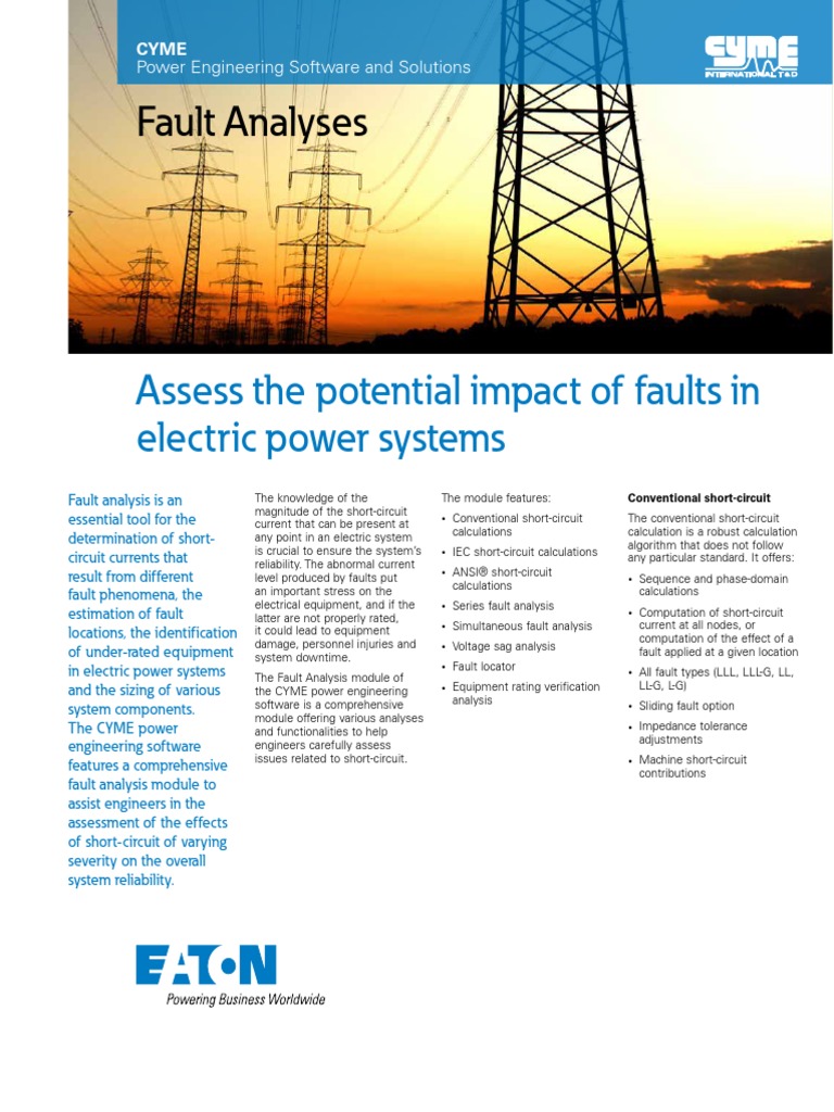 Fault Analyses: Assess The Potential Impact of Faults in Electric Power ...