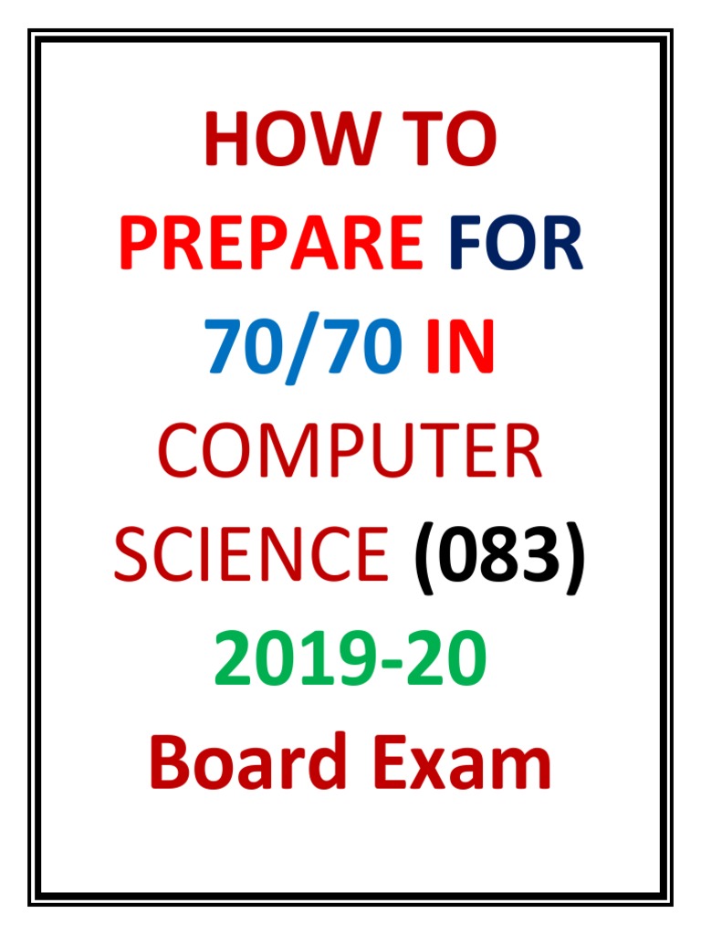 and DATA HOW TO PREPARE FOR COMPUTER SCIENCE Board Exam 2020 | Download ...