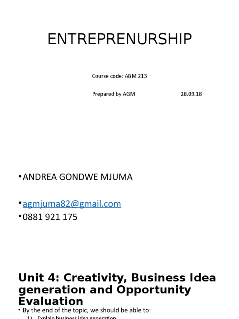 Entreprenurship 3 & 6 | PDF | Entrepreneurship | Creativity