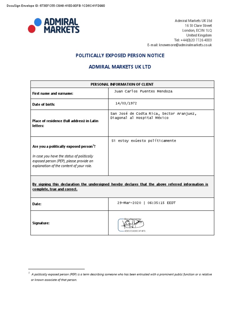 AM UK - PEP Notice | PDF | Financial Regulation | Violence