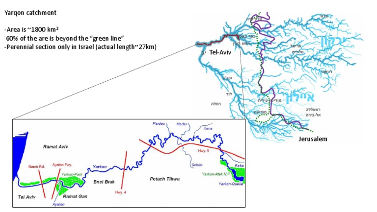 Yarqon Catchment - Area Is 1800 KM 60% of The Are Is Beyond The "Green ...