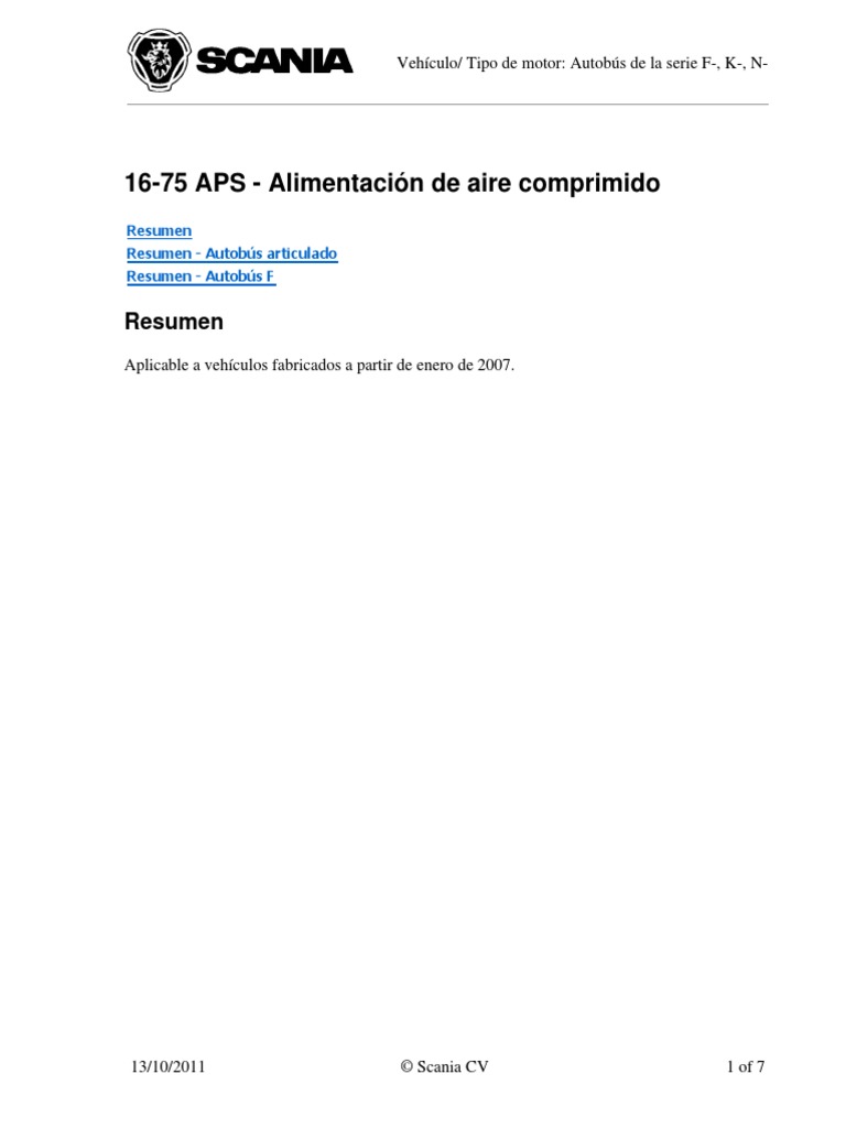 Plano Electrico Valvula APS Scania | PDF