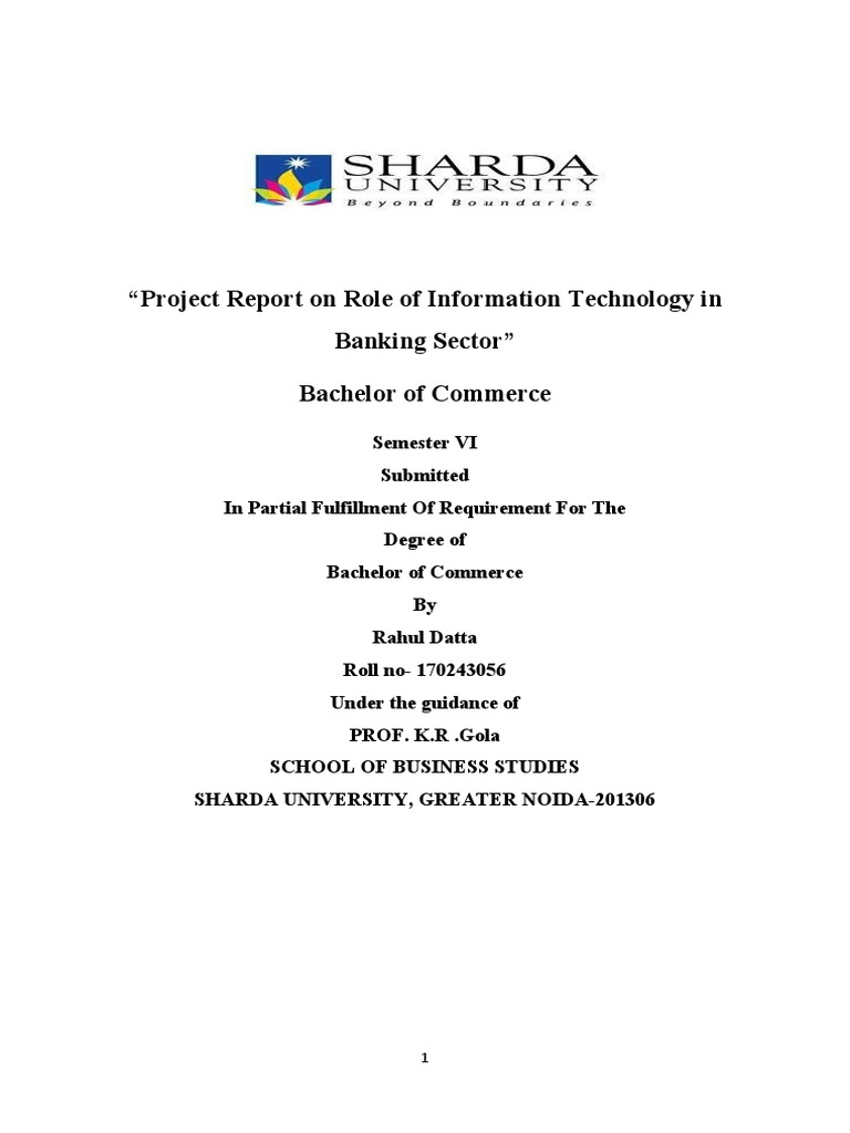 RoleOf It Technology in Banking Sector | PDF | Banks | Automation