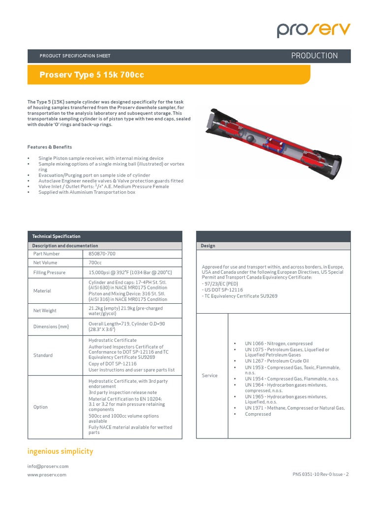 Proserv Type 5 15k 700cc2 | PDF | Piston | Energy Technology