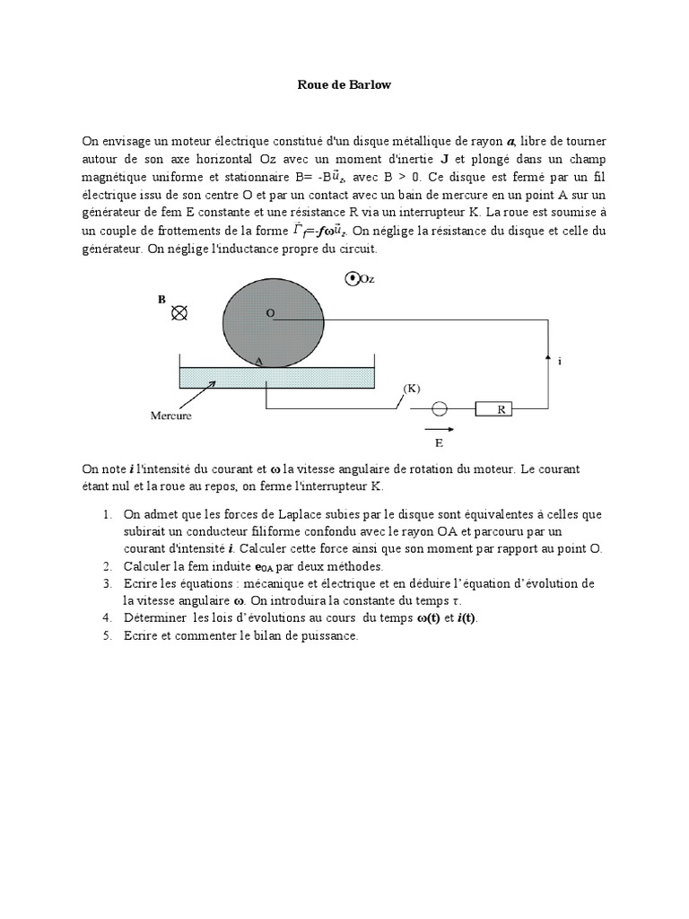 Roue de Barlow | PDF