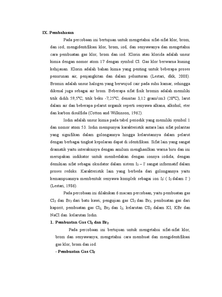 Pembahasan Klor | PDF