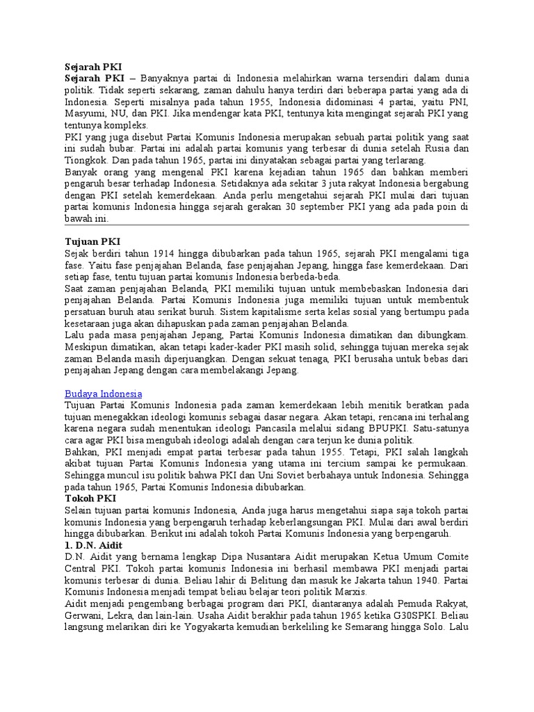 Sejarah PKI | PDF