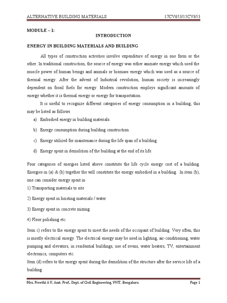 Alternative Building Materials Notes | PDF | Leadership In Energy And ...