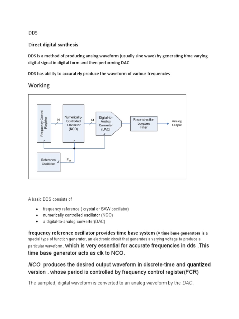 Direct Digital Synthesis Overview | PDF | Digital To Analog Converter ...