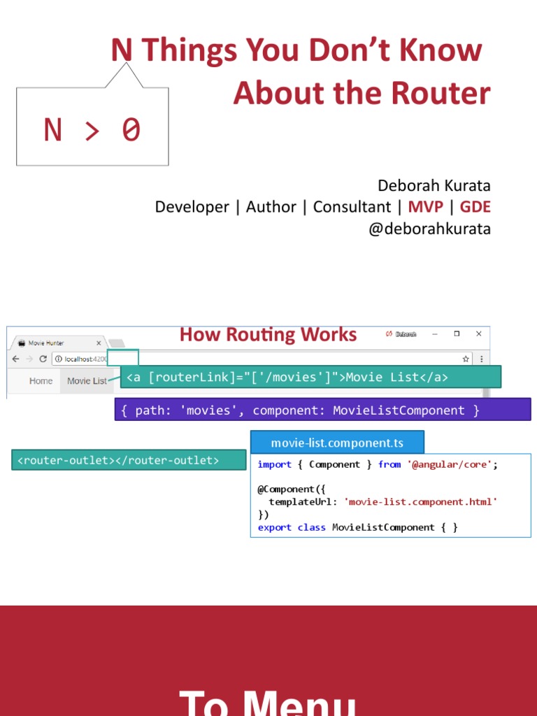 N Things You Don't Know About The Router: Deborah Kurata Developer ...