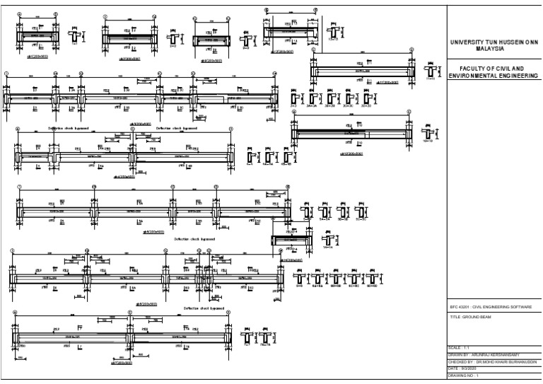 Ground Beam Drawing - Civil Engineering | PDF
